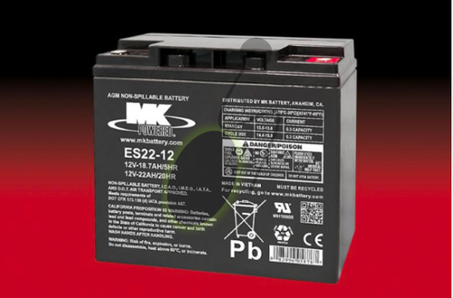 MK AGM Battery - 12V 22Ah ES22-12 12V Mobility Scooter Powerchair ...