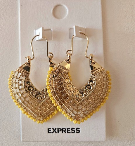 Express Earrings Gold & Yellow New Retail $24.00 | eBay
