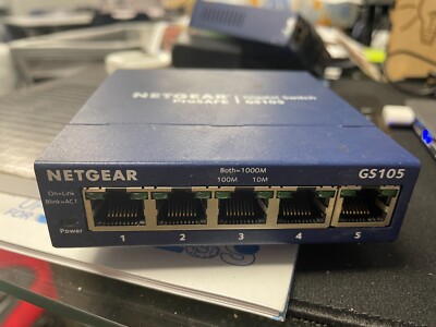 Netgear GS105 V5 Prosafe 5 Port Gigabit Switch [ NO POWER SUPPLY ] Free ...