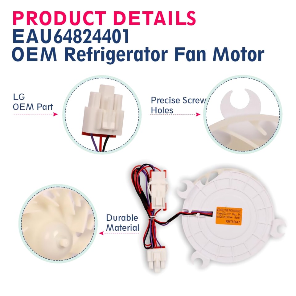 1*EAU64824401 Evaporator Refrigerator Fan Motor For LG Refrigerator ...