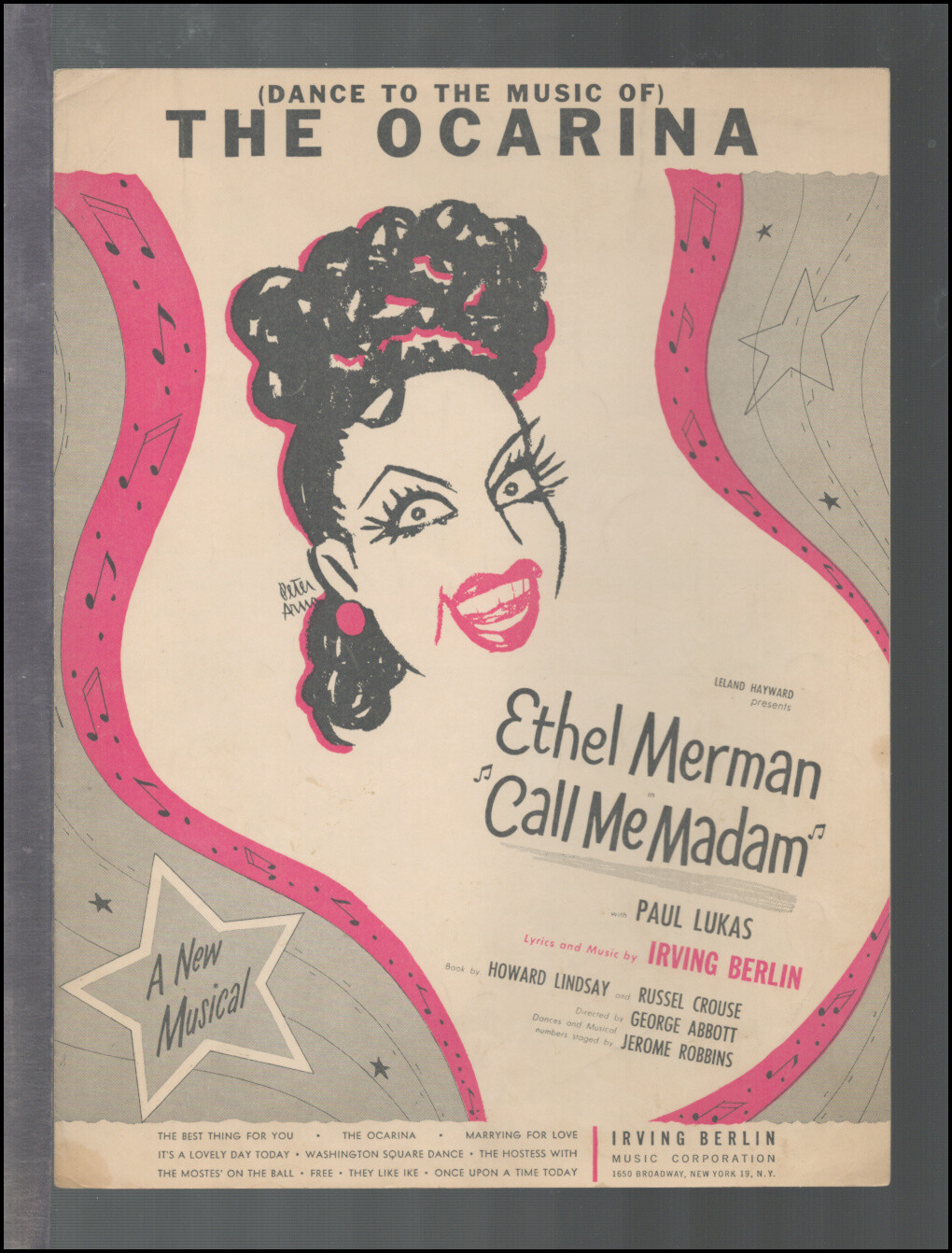 CALL ME MADAM 1950 The Ocarina EHTEL MERMAN 1st Printing Vintage Sheet ...