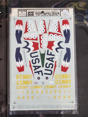 Microscale Decal No. 72-217 Thunderbird & Blue Angels Monogram, Airfix ...
