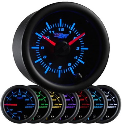 2 1/16" 52mm GlowShift Black 7 Color Series Analog Clock Gauge 12 Volts ...