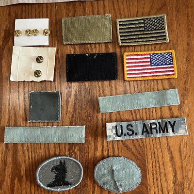 Lot of Rank, Air Assault, US ARMY Tapes, Unit Patches & Removable Flag ...