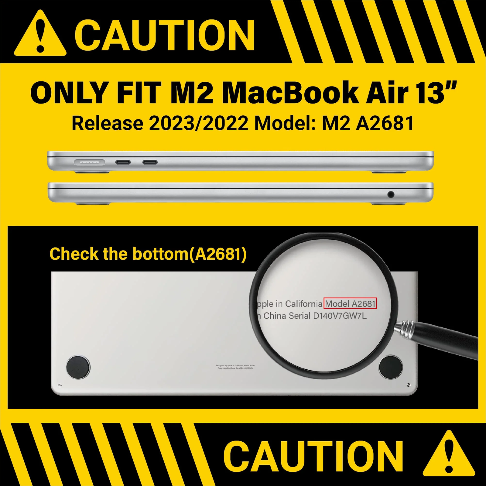 Suitable for 2023 2022 MacBook Air 13 inch case M2 Model A2681 Hard ...