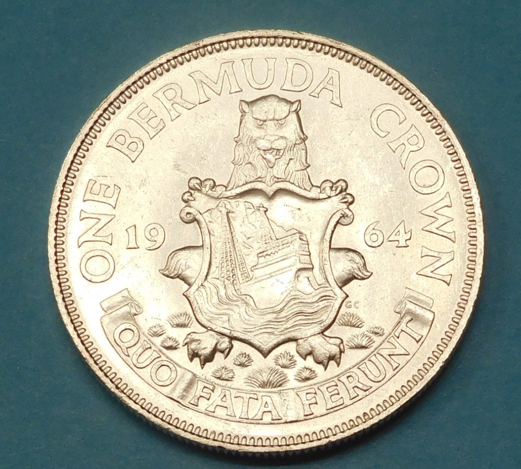 LOT OF (5) 1964 BERMUDA CROWN SILVER .3636oz x 5 = 1.818oz ASW TOTAL ...