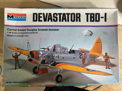 Vintage Monogram #7575 Devastator TBD-1 Torpedo Bomber 1/48 scale Open ...