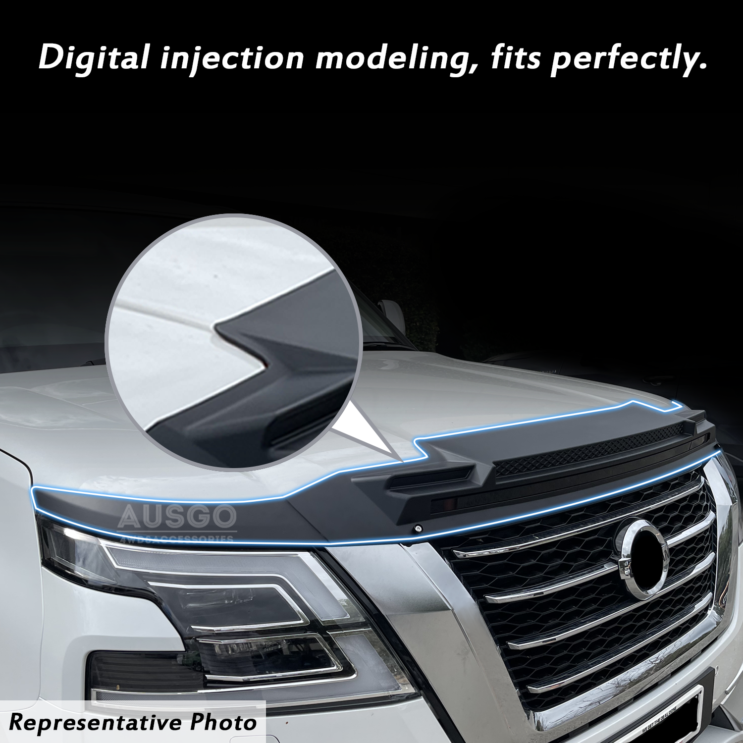 AUS 6PCS Wide Type Luxury Weathershields + Bonnet Protector for Patrol ...