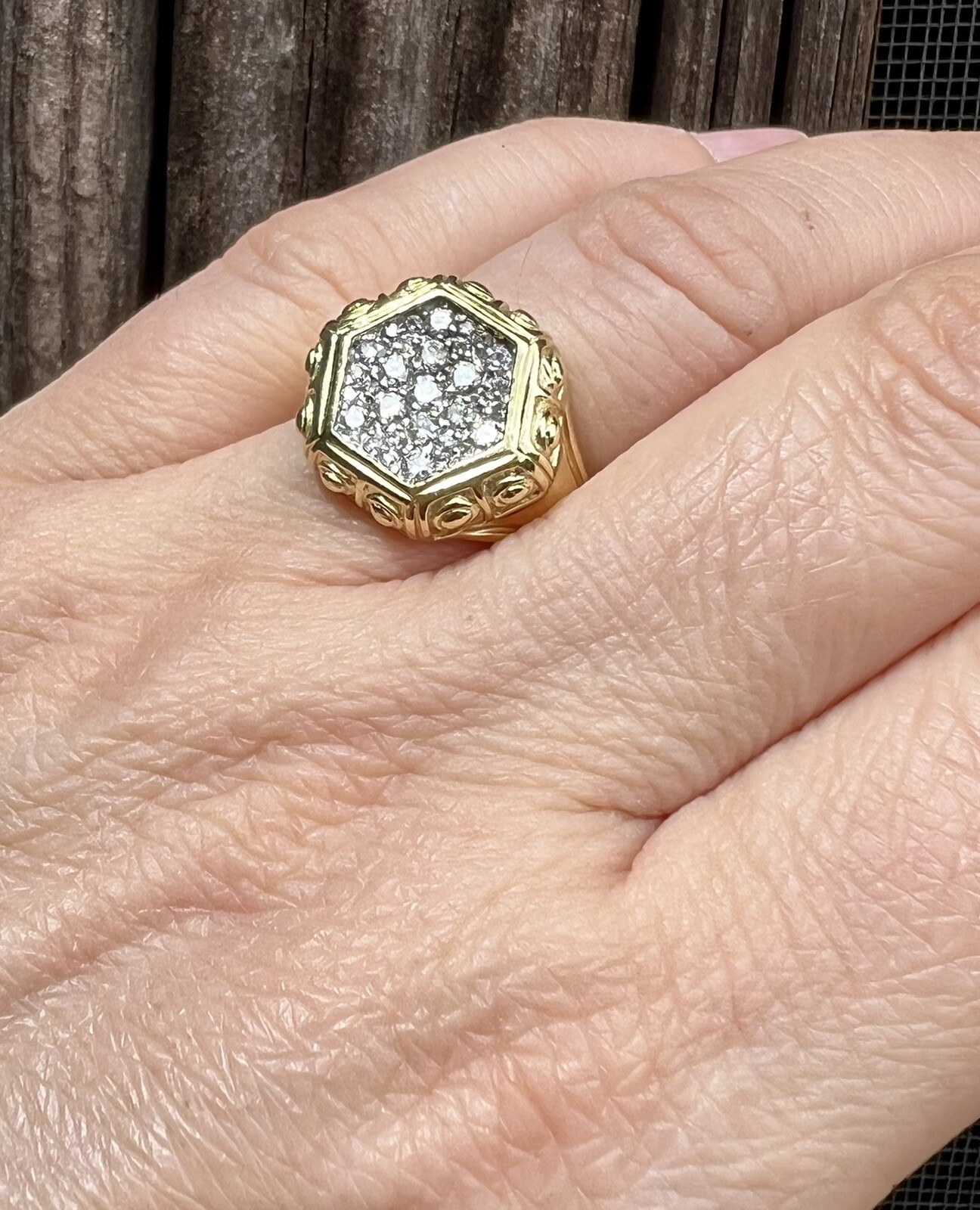 SLANE & SLANE 18K Diamond Cocktail Ring Size 7 - Gem