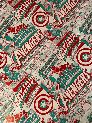 Marvel Avengers Gift Wrapping Paper 2 Yard FOLDED Decoupage Black ...