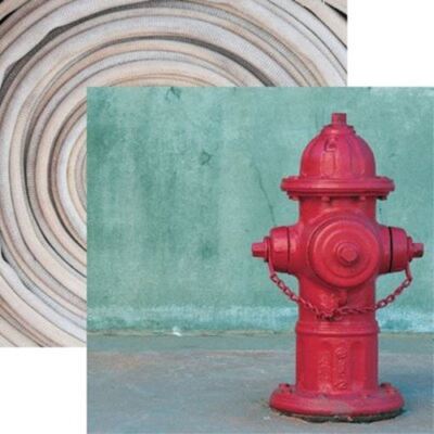 Firefighter Fire Hydrant Scrapbook Double Sided Paper - by Reminisce ...