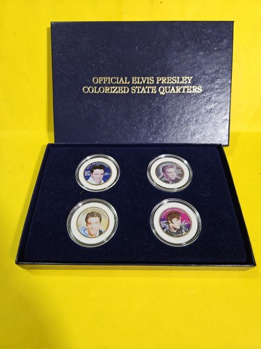 Elvis Presley Tennessee State Quarter 4 Coin Color Set Collector Morgan ...
