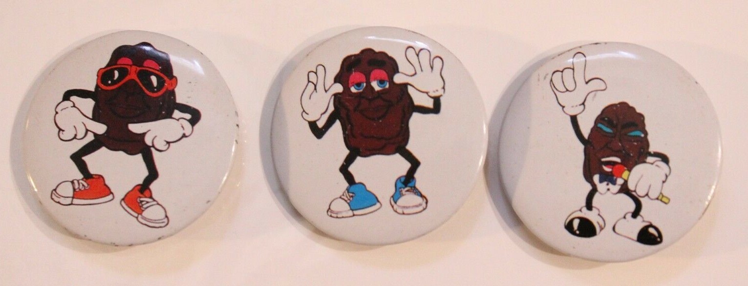 Vintage California Raisin Lot Of 3 Pinback Button 1980s Lot #2 | eBay