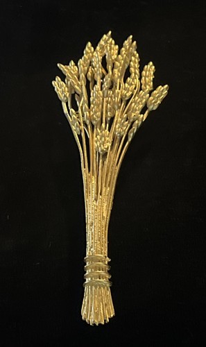 Gold Tone Wheat Pin 5 3/8 Inch | eBay