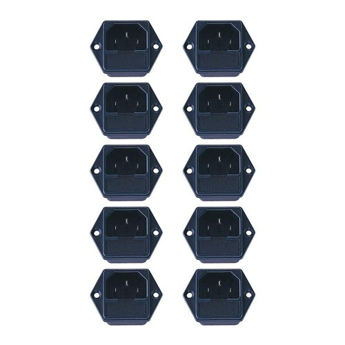 10 x IEC Male Chassis Mains Kettle Socket mounting 240V Socket Inlet ...