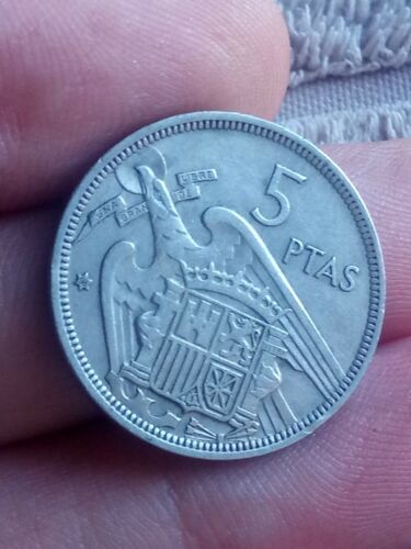 COIN / SPAIN 5 PESETAS 1957 Five PTAS mark 58 EF coin Kayihan coins -2 ...