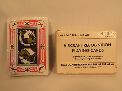 Vintage Aircraft Recognition Training Aid Playing Cards U.S. Army 1979 ...