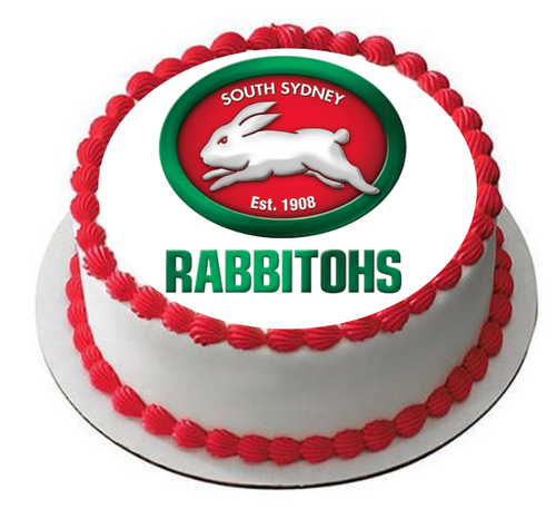 SOUTH SYDNEY RABBITOHS Edible Cake Cupcake Toppers Rugby League NRL ...