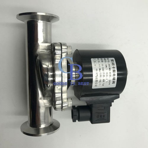 DC24V 2" DN50 Tri Clamp OD 77mm SUS304 Electric Sanitary Solenoid Valve ...