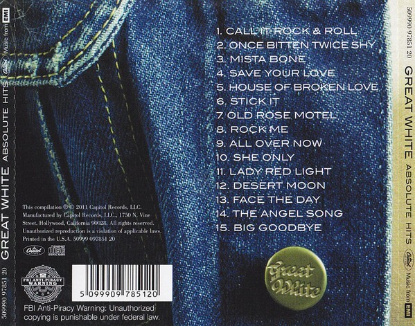 Great White – Absolute Hits/Germ.2011/Hard Rock CD Capitol Rec NM | eBay