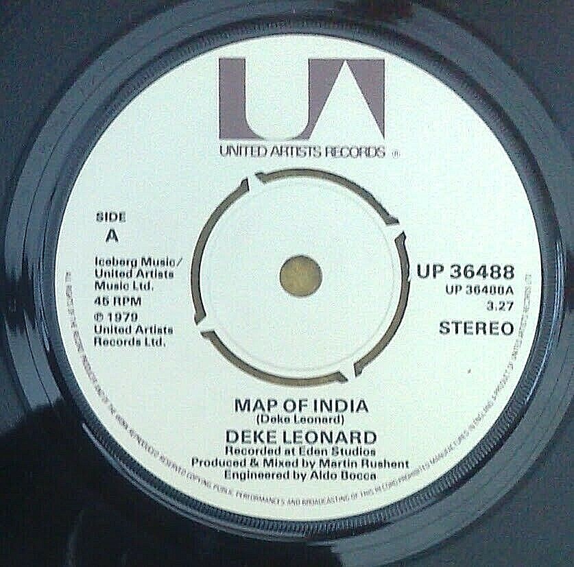 Deke Leonard " Mappa Dell'India " Super Rara Immagine Con Copertina ...