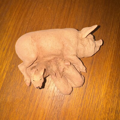 Vintage Castagna Pig and Piglets Figurine 1988 Art Sculpture Unique ...