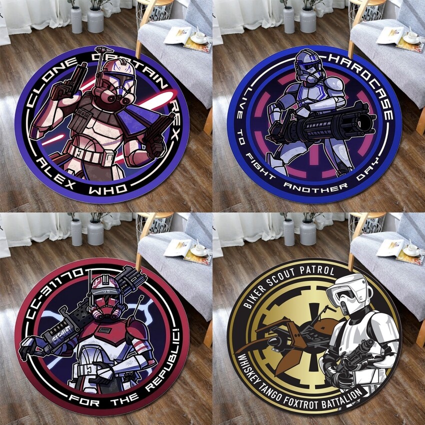 Star Wars Round Floor Mat Non-slip Doormat Chair Cushion Area Carpet ...