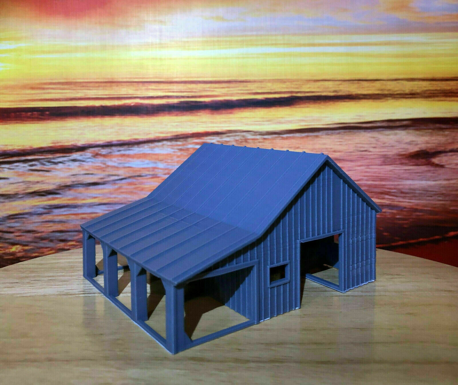 S Scale Small Barn with accessories. 3D printed kit High Detail (Gray ...