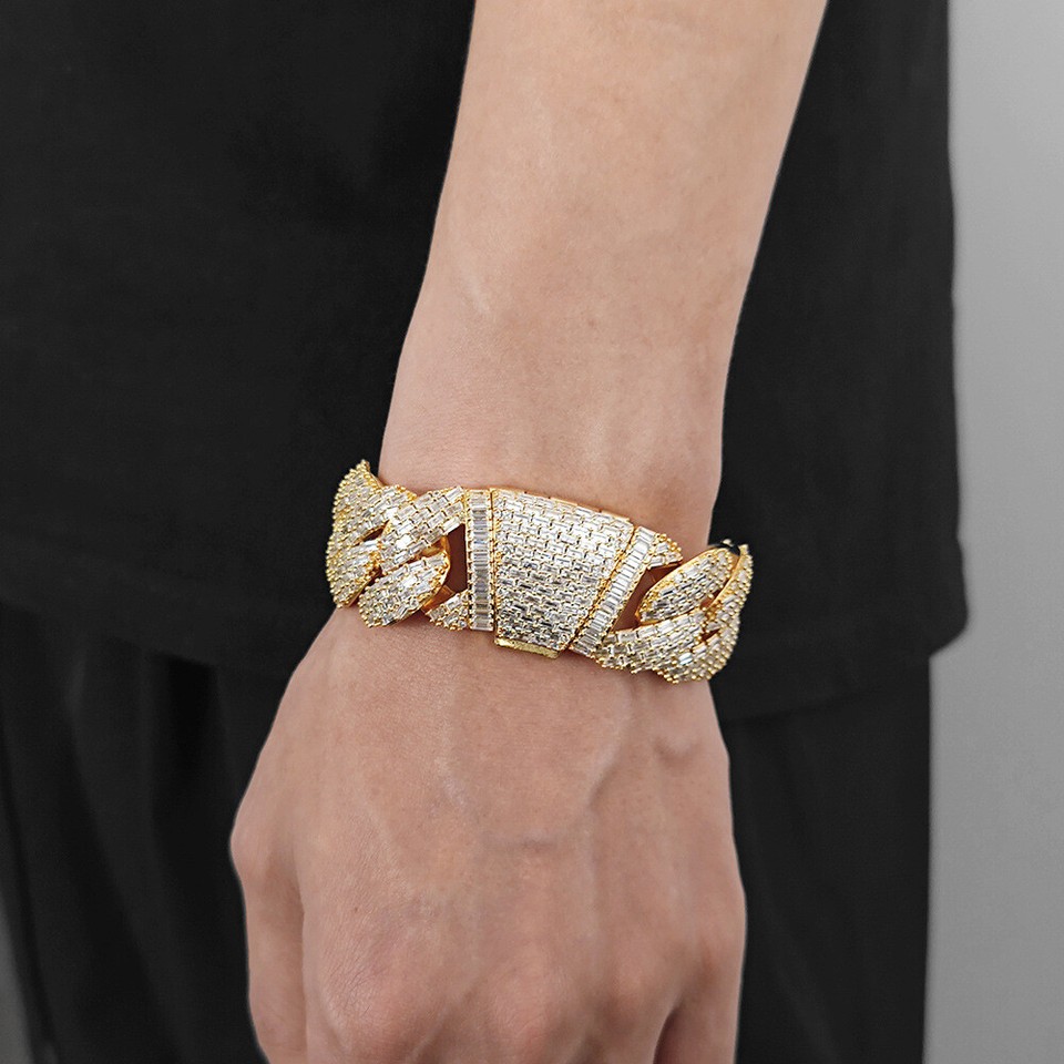 24mm Hip Hop Bubble Cuban Chain Necklace Bracelet TopBling 5A T Zircon ...