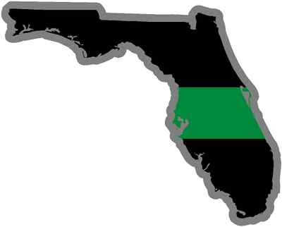 4" Florida FL State Thin Green Line Military Ranger Federal Agent Decal ...
