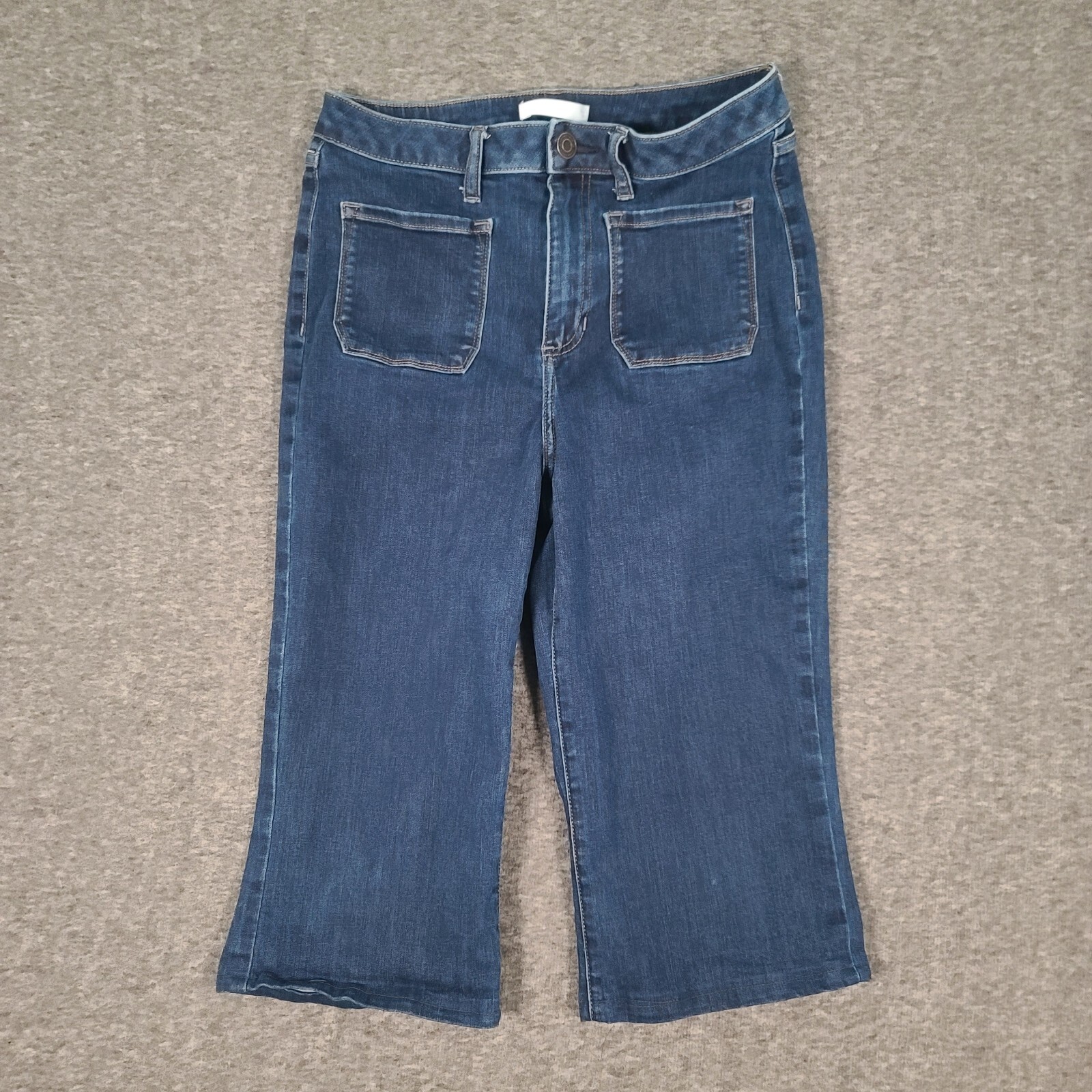 Lauren Conrad Flare Jeans Altered Capris Womens 10 Blue Stretch High ...