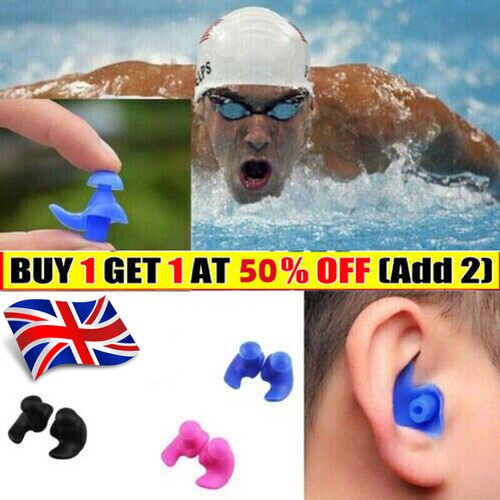 Swimming Earplugs Silicone Ear Plugs Waterproof Water Sports Swim ...