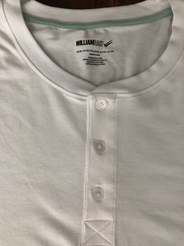 William Rast Men’s White Henley Cotton Blend Long Sleeve Shirt XXL NWT ...