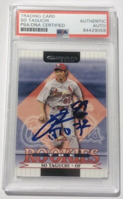 So Taguchi SIGNED AUTOGRAPH 2002 Donruss Rookie Card St. Louis ...