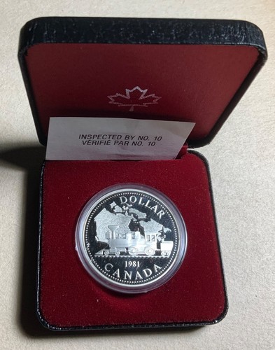 1981 Canada One Dollar - Transcontinental Railroad - Silver coin - W ...