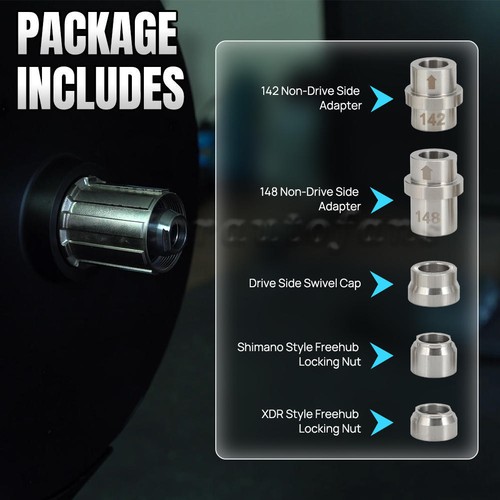 For Wahoo KICKR V4 CORE Thru Axle Adapter Kit W/ 142&148 Non Drive Side ...
