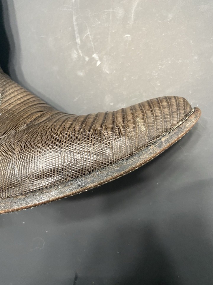 Vintage JUSTIN Exotic Lizard Skin Leather Cowboy Boots Style 8325 USA ...