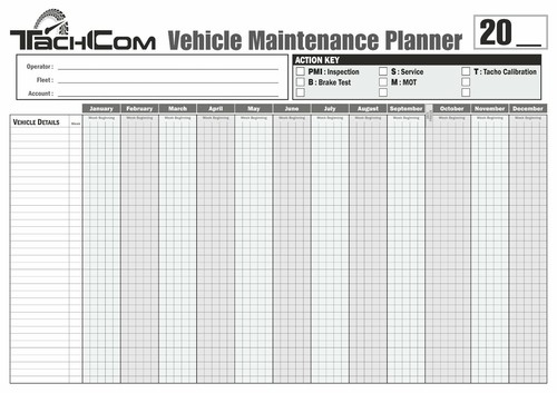 2 HGV PSV Vehicle Maintenance Wall Planner A1 Size Forward Planner 2024 ...
