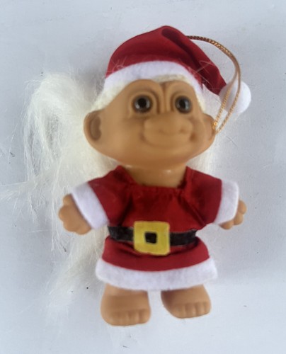 Santa Claus Russ Troll Doll Christmas Red Suit White Hair Vintage ...