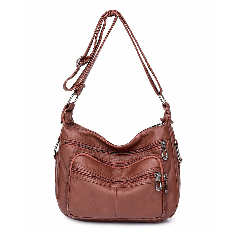 Women's Leather Organizer Purse Shoulder Bag Multiple Pockets Cross ...