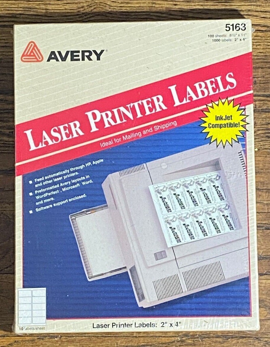 Avery 5163 [Vintage] Laser Labels Shipping 2" x 4" 1000 labels 100 ...