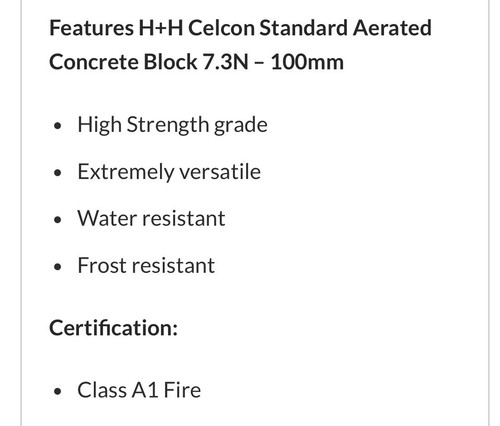 celcon 100mm blocks 7.3n High Strength Thermalite Business Card | eBay UK