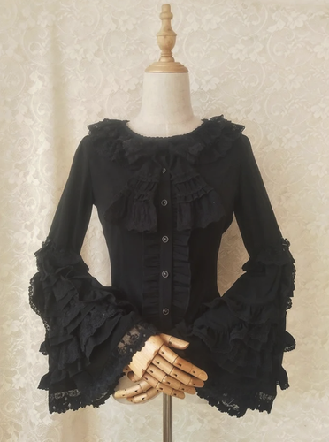 Black DevilInspired Orchid Lane Lace Ruffle Princess Trumpet Sleeve ...