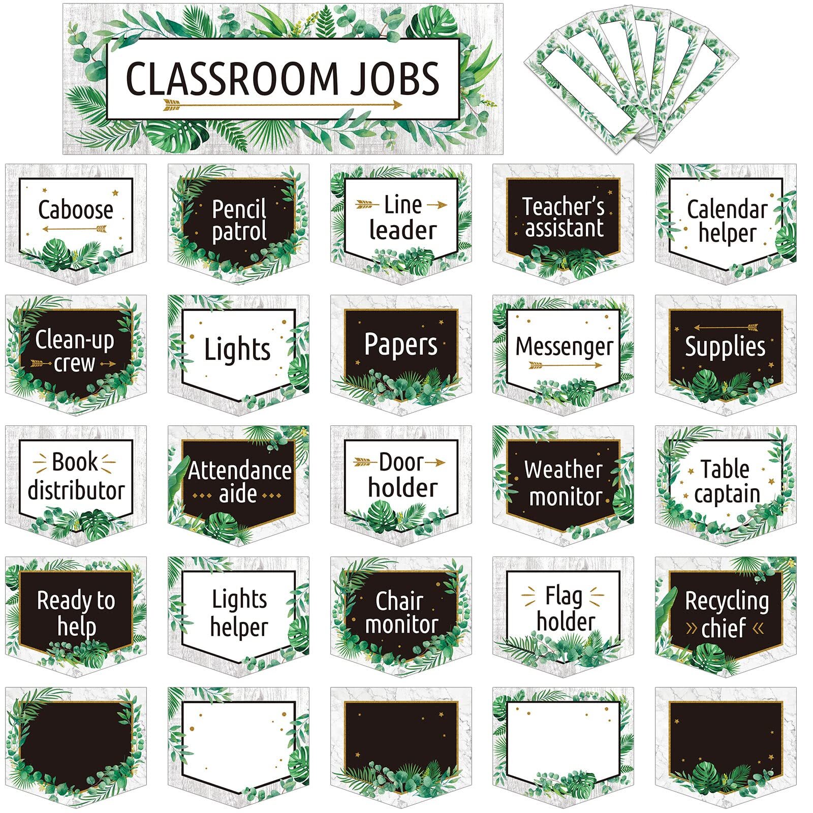 81 Pieces Classroom Jobs Bulletin Board Class Jobs Chart with Name Tags ...