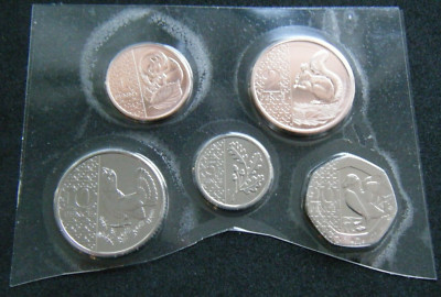 2023 Royal Mint Definitive BUNC 5 Coin Set From 1p to 20p with Crown ...