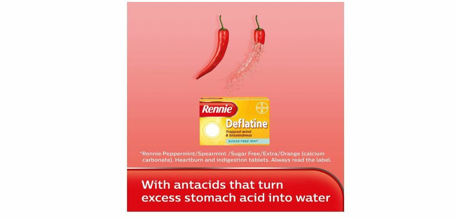 Rennie Deflatine Trapped Wind 36 Tablets | Bloating Relief | Sugar Free ...