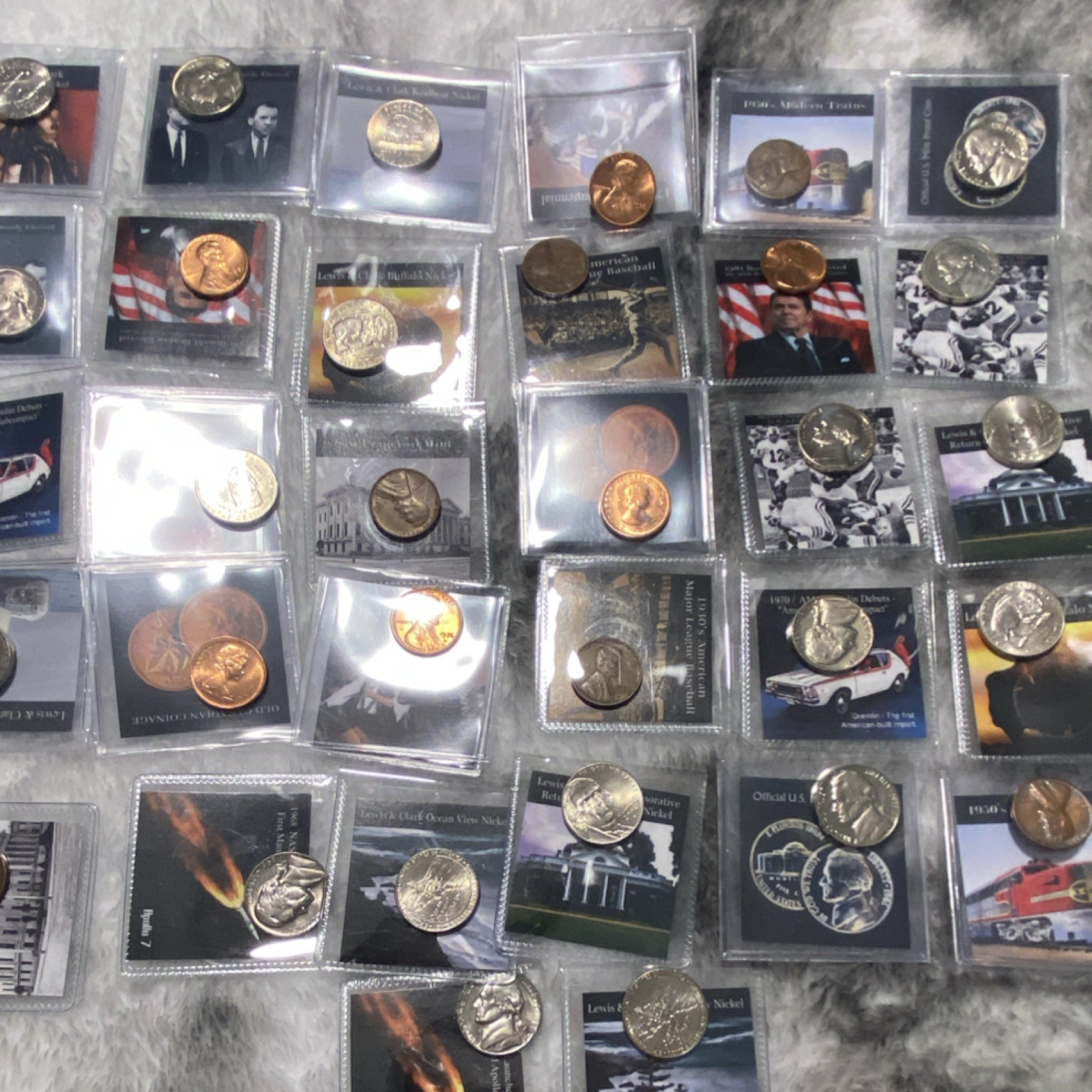 US Coin Collection Lot Assorted Coins in Display Sleeves and Themed ...