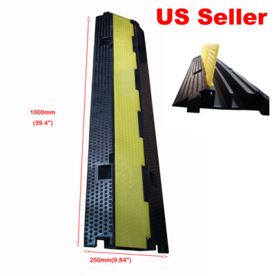 1PC Rubber Electrical Protector 2 Cable Wire Cover Ramp Snake Cord ...