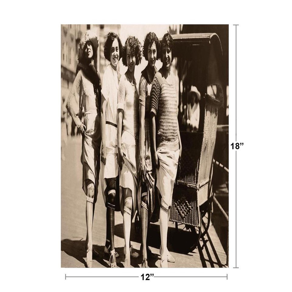 Line Women Showing Garter Belts 1920s Archival Photo Art Print Poster ...