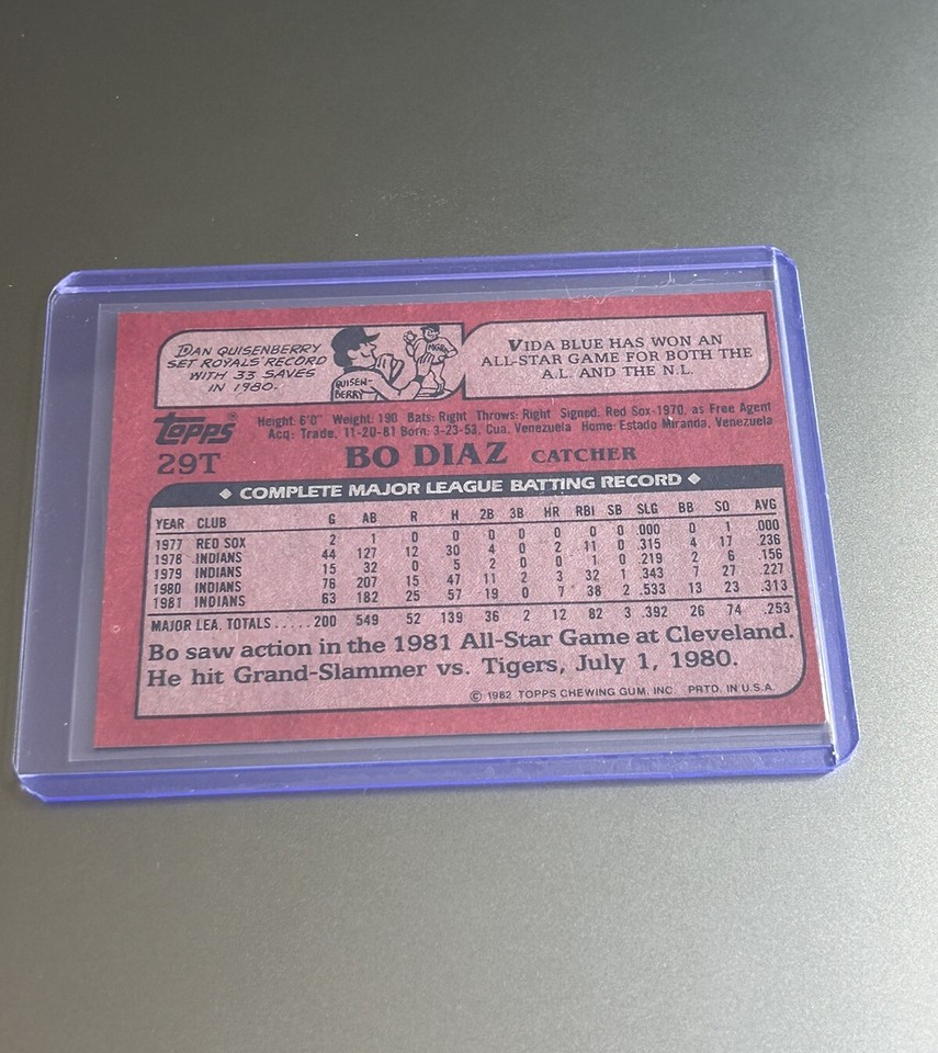 1982 Topps Bo Diaz Phillies #29T | eBay